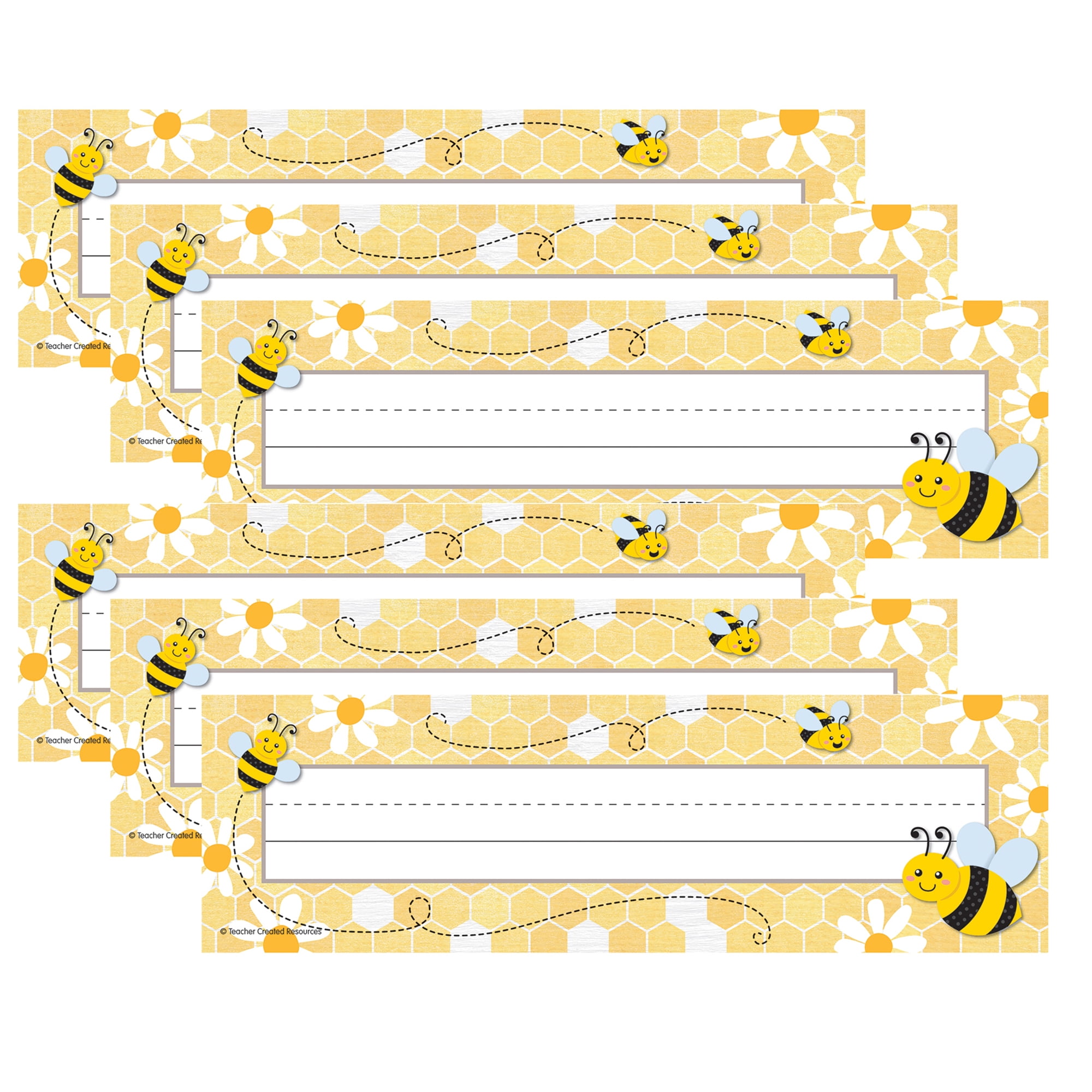 Teacher Created Resources Buzzing Bees Flat Name Plates, 36 Per Pack, 6 ...