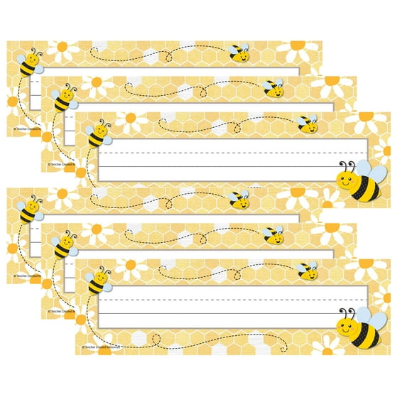Teacher Created Resources Buzzing Bees Flat Name Plates, 36 Per Pack, 6 ...