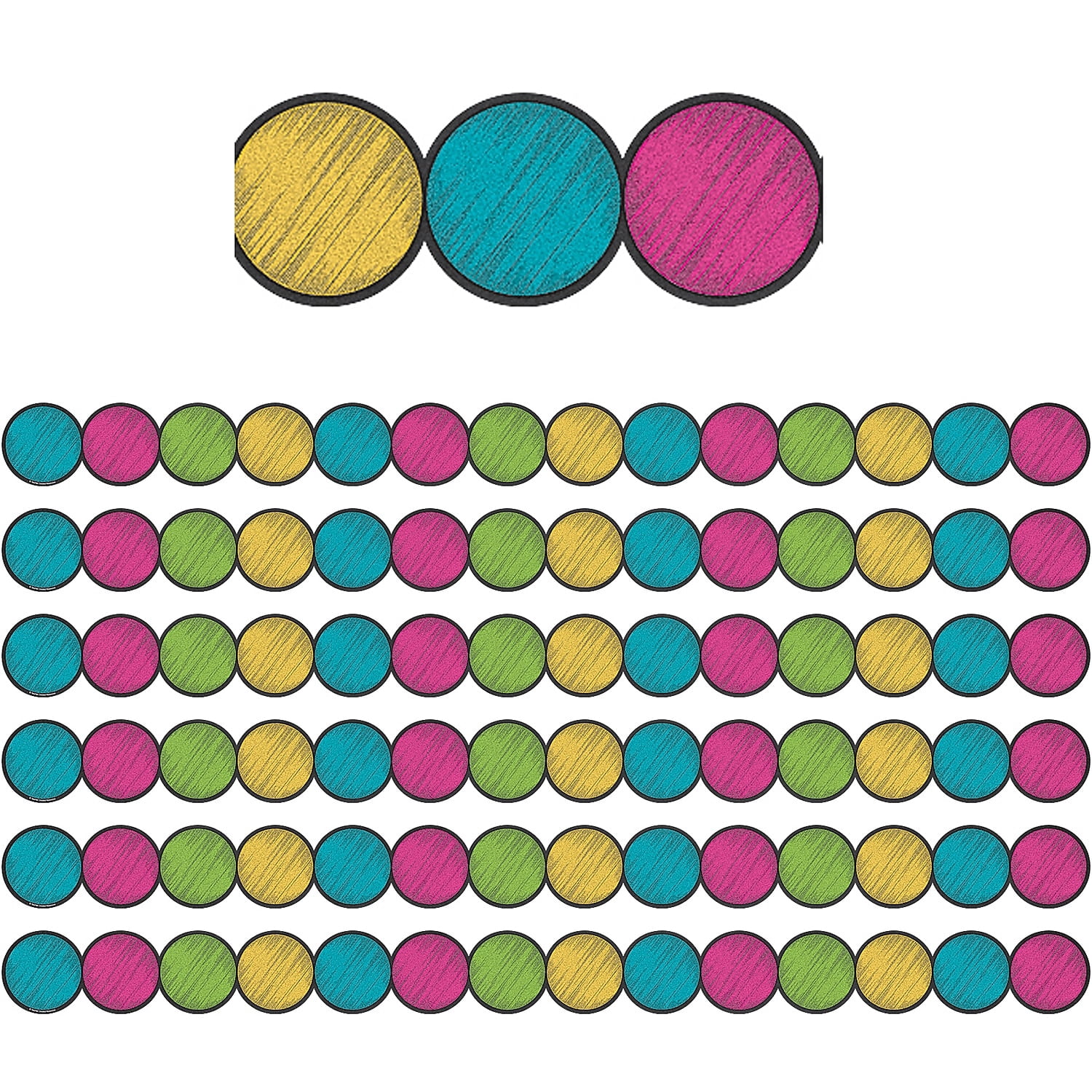 Teacher Created Resources Chalkboard Brights Circles Die-Cut Border ...