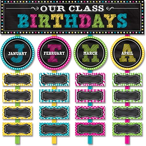 Teacher Created Resources Chalkboard Brights Mini Bulletin Board Set ...
