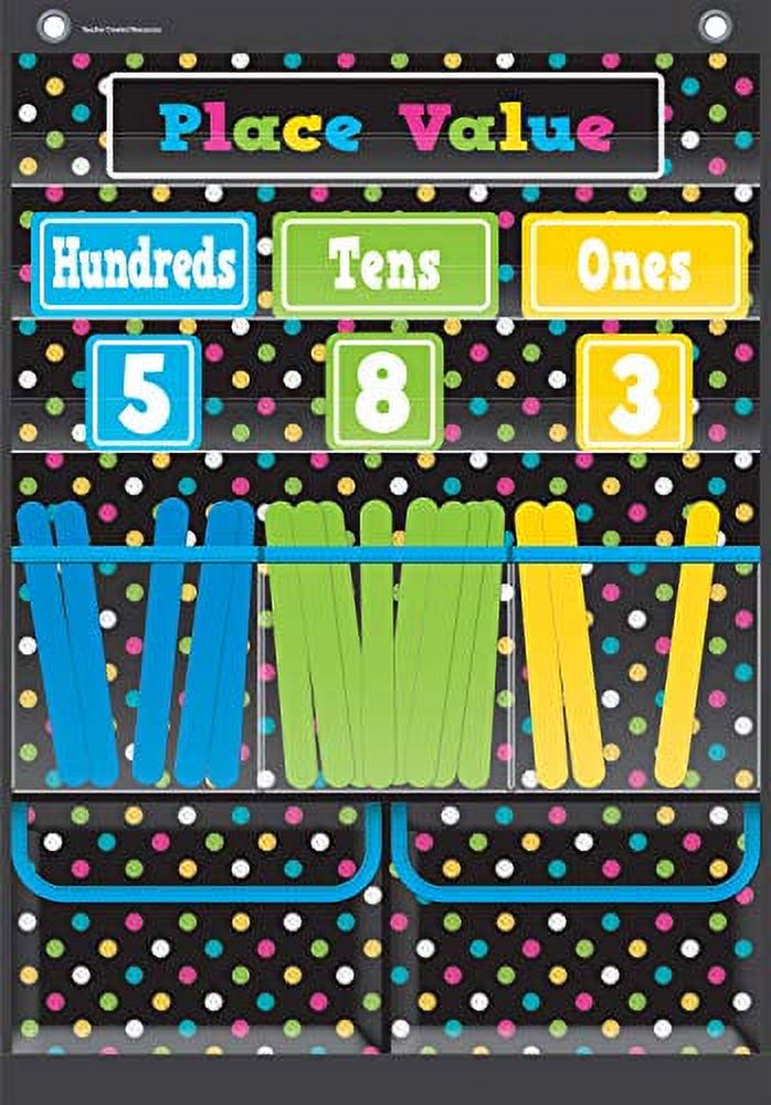 Teacher Created Resources Chalkboard Brights Place Value Pocket Chart ...
