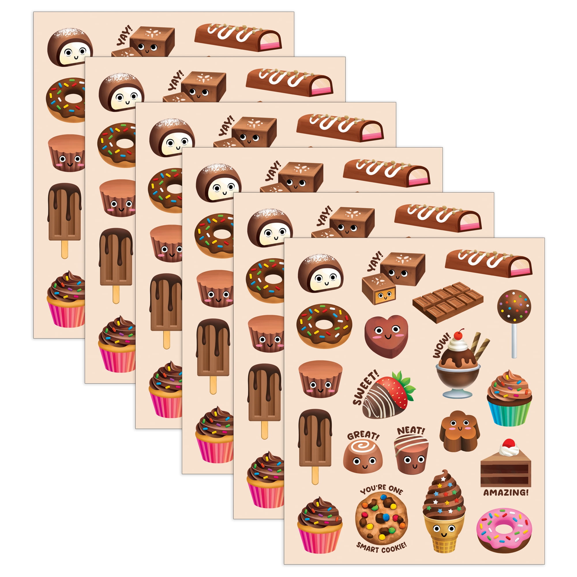 Teacher Created Resources Chocolate Smelly Stickers, 120 Per Pack, 6 ...