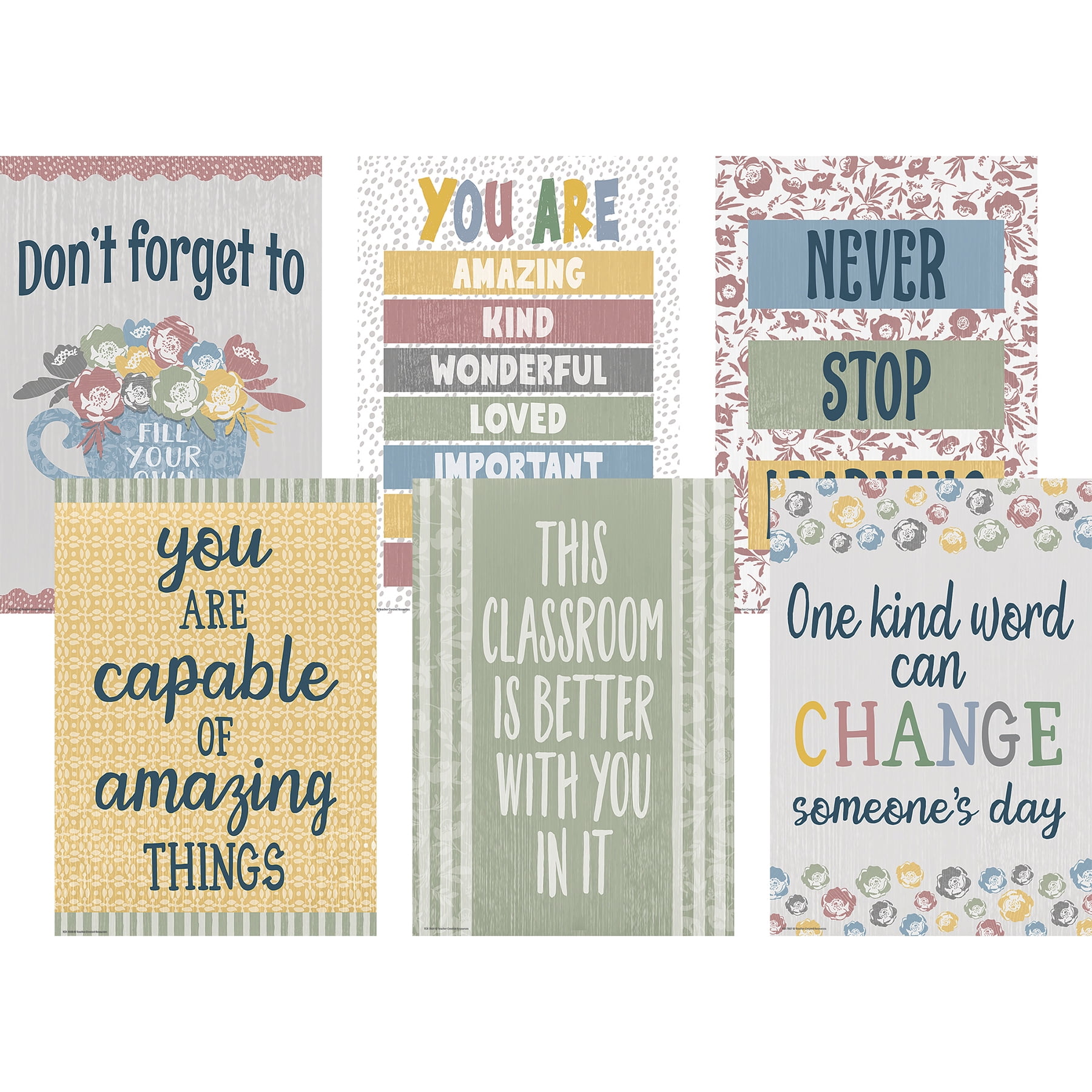Teacher Created Resources Classroom Cottage Positive Posters, Set of 6 ...