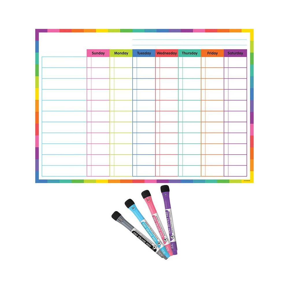 Teacher Created Resources® Colorful Dry-Erase Magnetic Task Chart ...