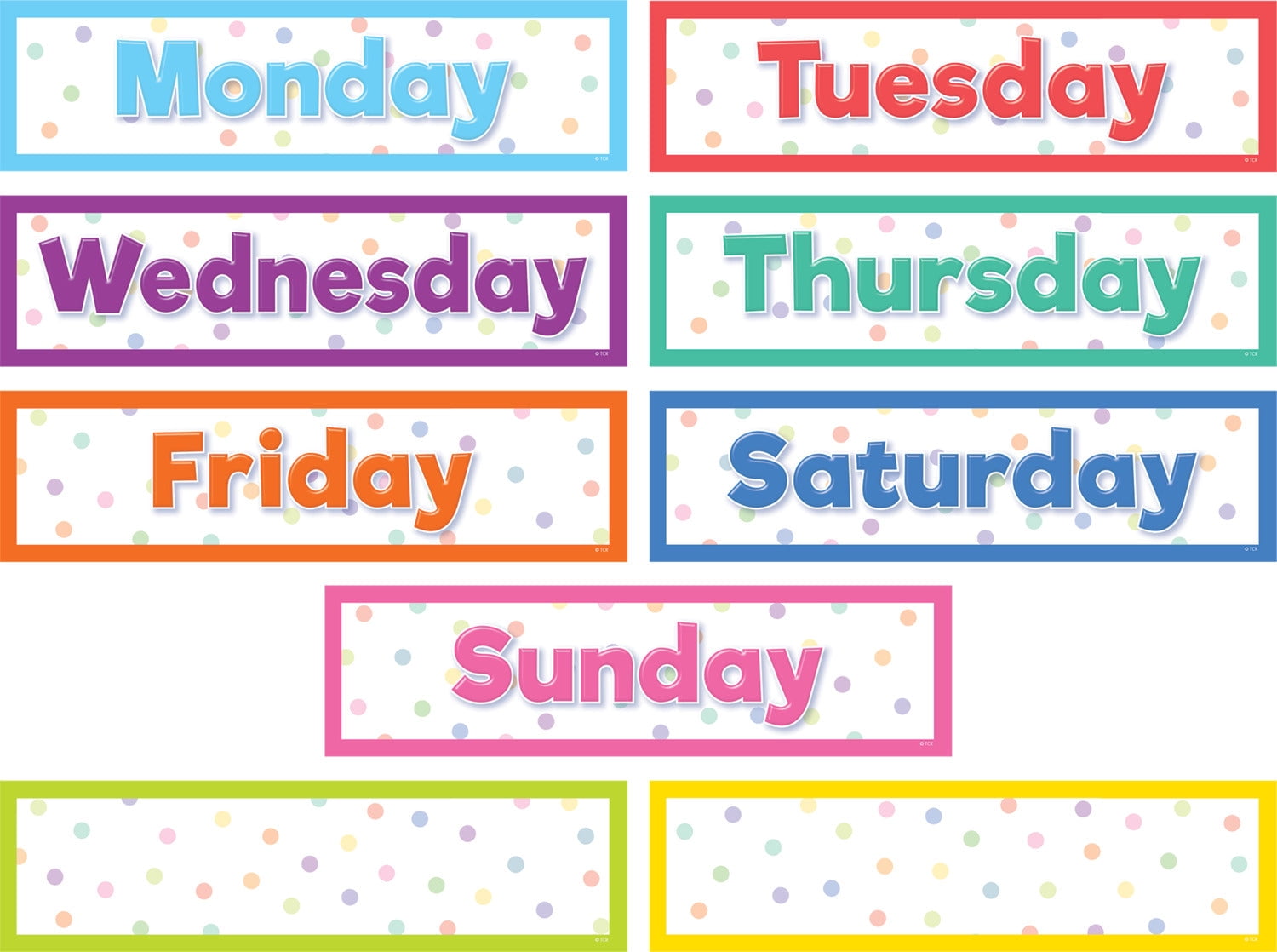 Teacher Created Resources Colorful Magnetic Days of the Week (TCR 77517 ...