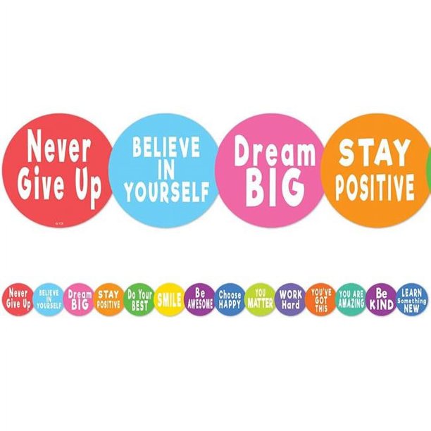 Teacher Created Resources Colorful Positive Sayings Border Trim, 35 ...