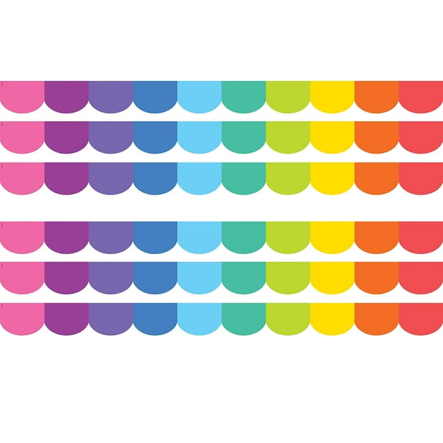 Teacher Created Resources Colorful Scalloped Die-Cut Border Trim, 35 ...
