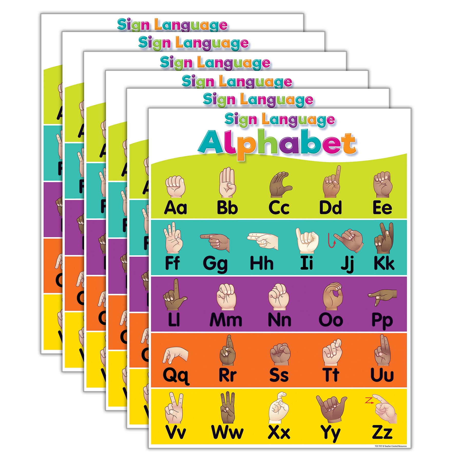 Teacher Created Resources Colorful Sign Language Alphabet Chart, 17" x ...