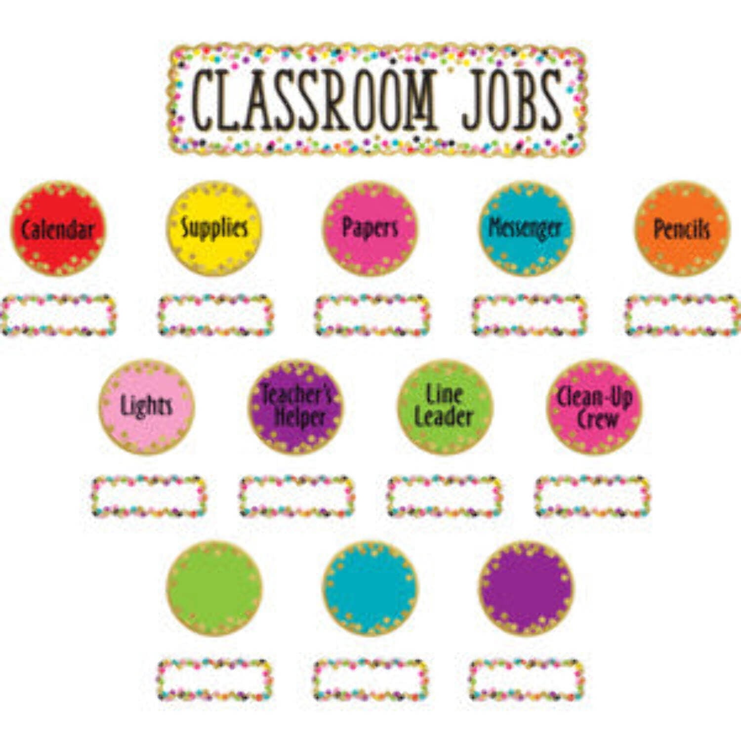 Teacher Created Resources Confetti Classroom Jobs Mini Bulletin Board ...