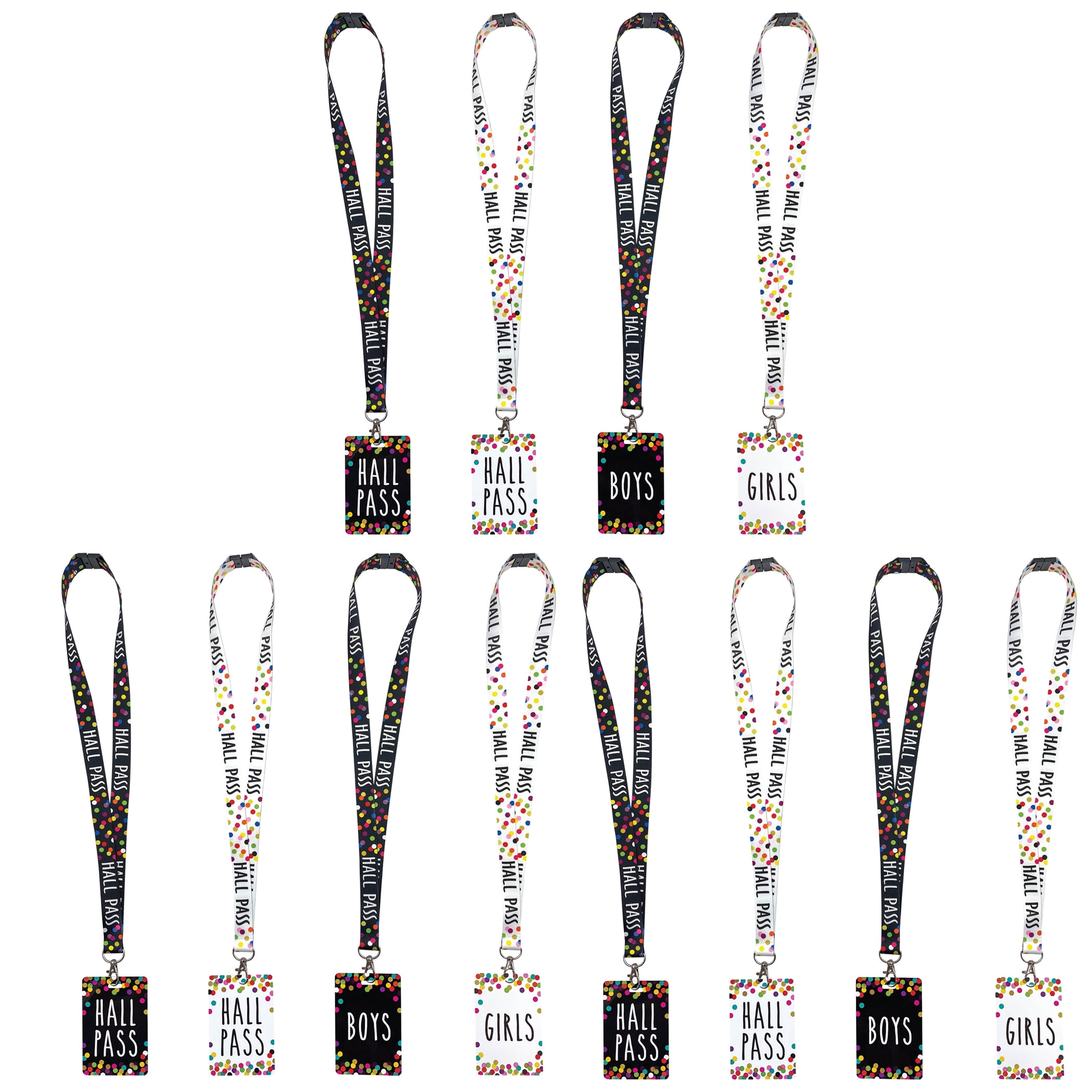 Teacher Created Resources Confetti Hall Pass with Lanyard, 4 Per Pack ...