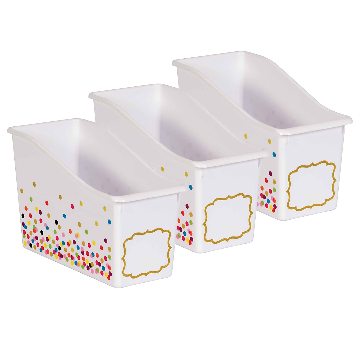 Teacher Created Resources Confetti Plastic Book Bin, Pack of 3 ...