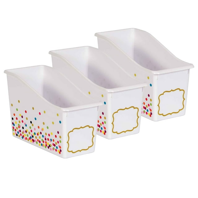 Teacher Created Resources Confetti Plastic Book Bin, Pack of 3 ...
