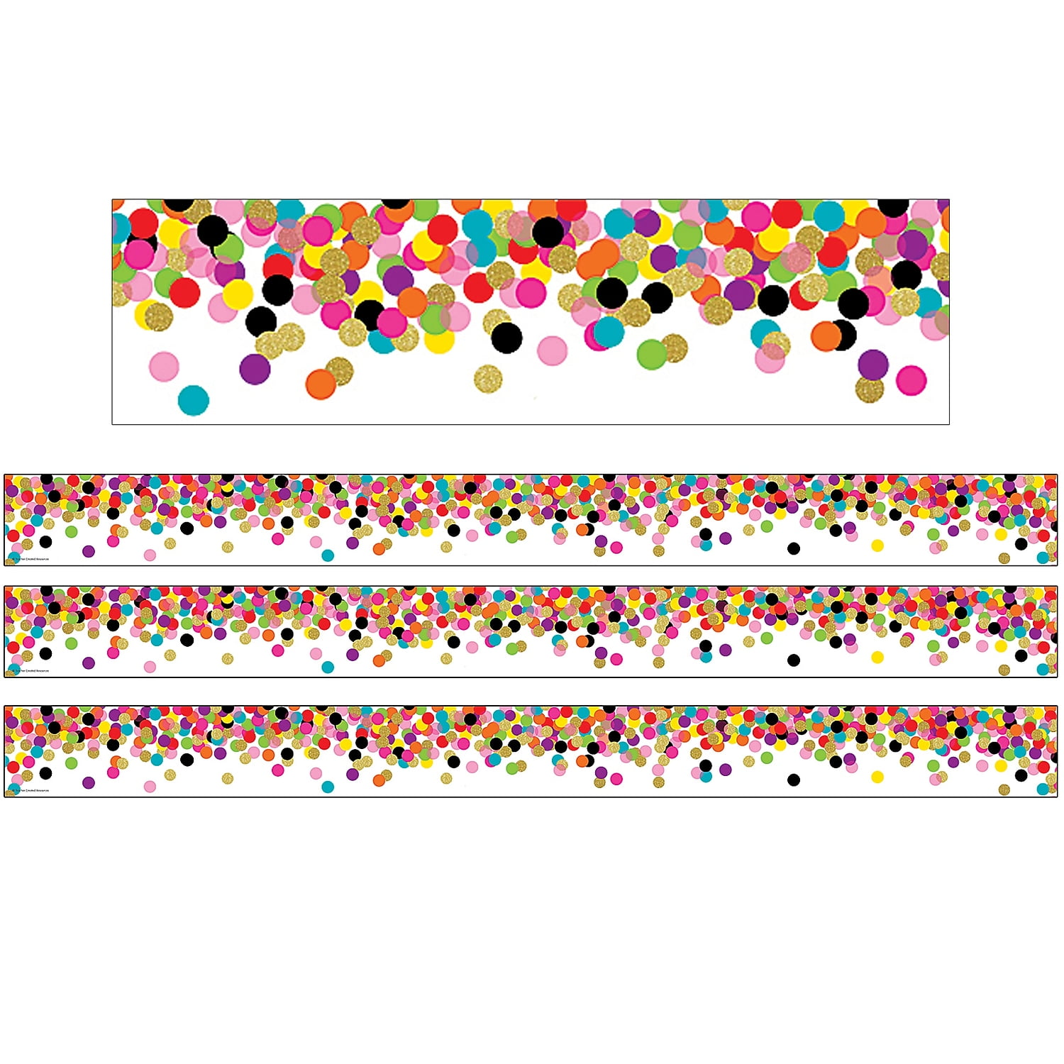 Teacher Created Resources Confetti Straight Rolled Border Trim, 50 Feet ...