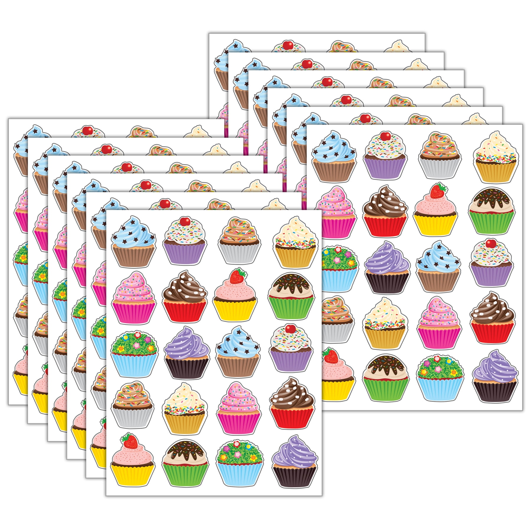 Teacher Created Resources Cupcakes Stickers, 120 Per Pack, 12 Packs ...