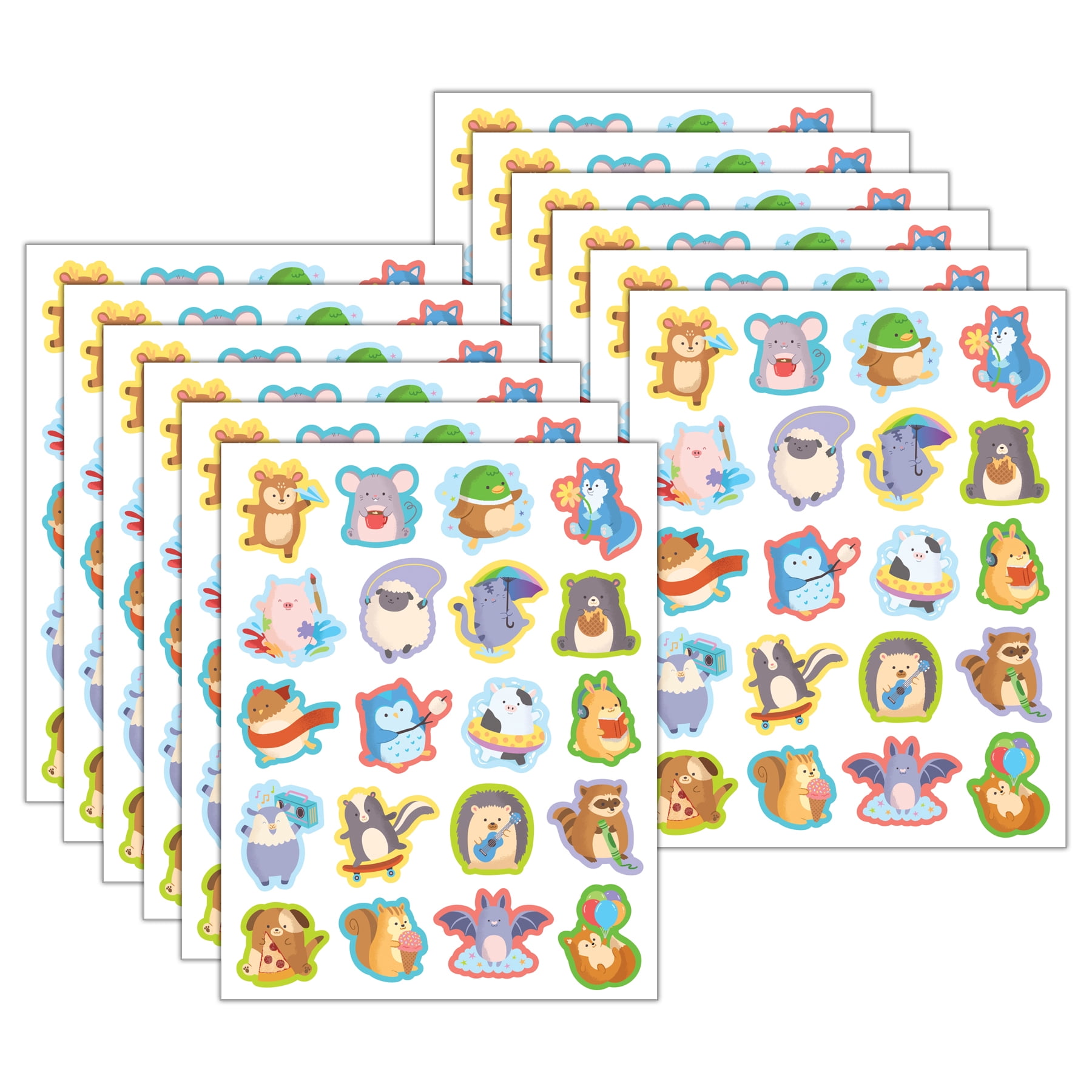 Teacher Created Resources Cute Critters Stickers, 120 Per Pack, 12 ...