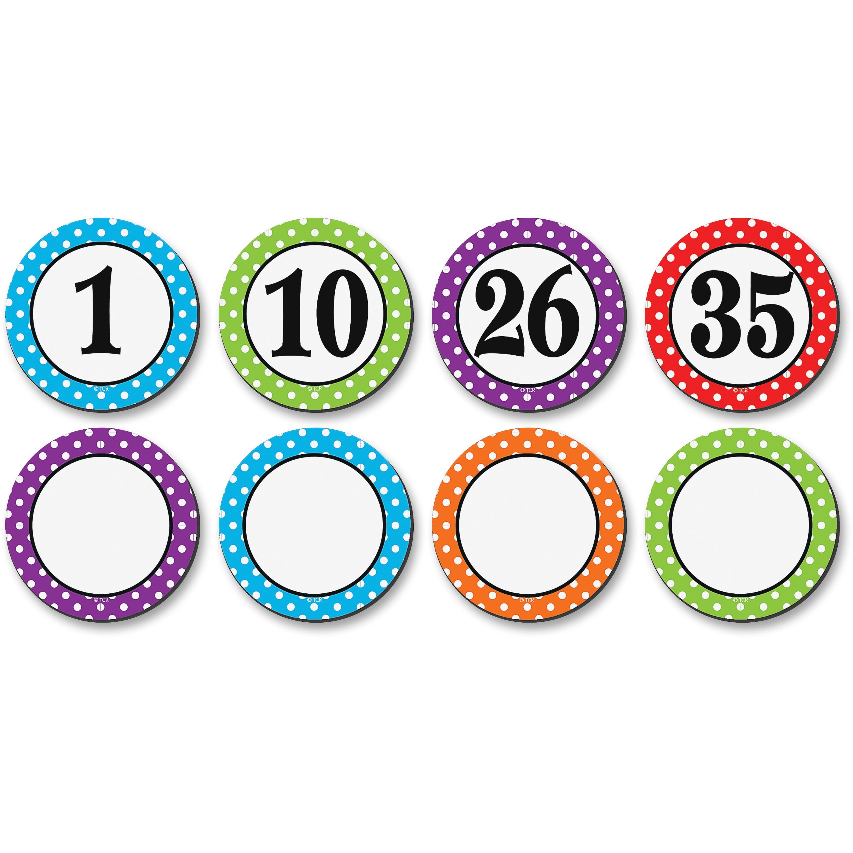 Teacher Created Resources Dots/Numbers Magnetic Accents, Multicolor, 42 ...