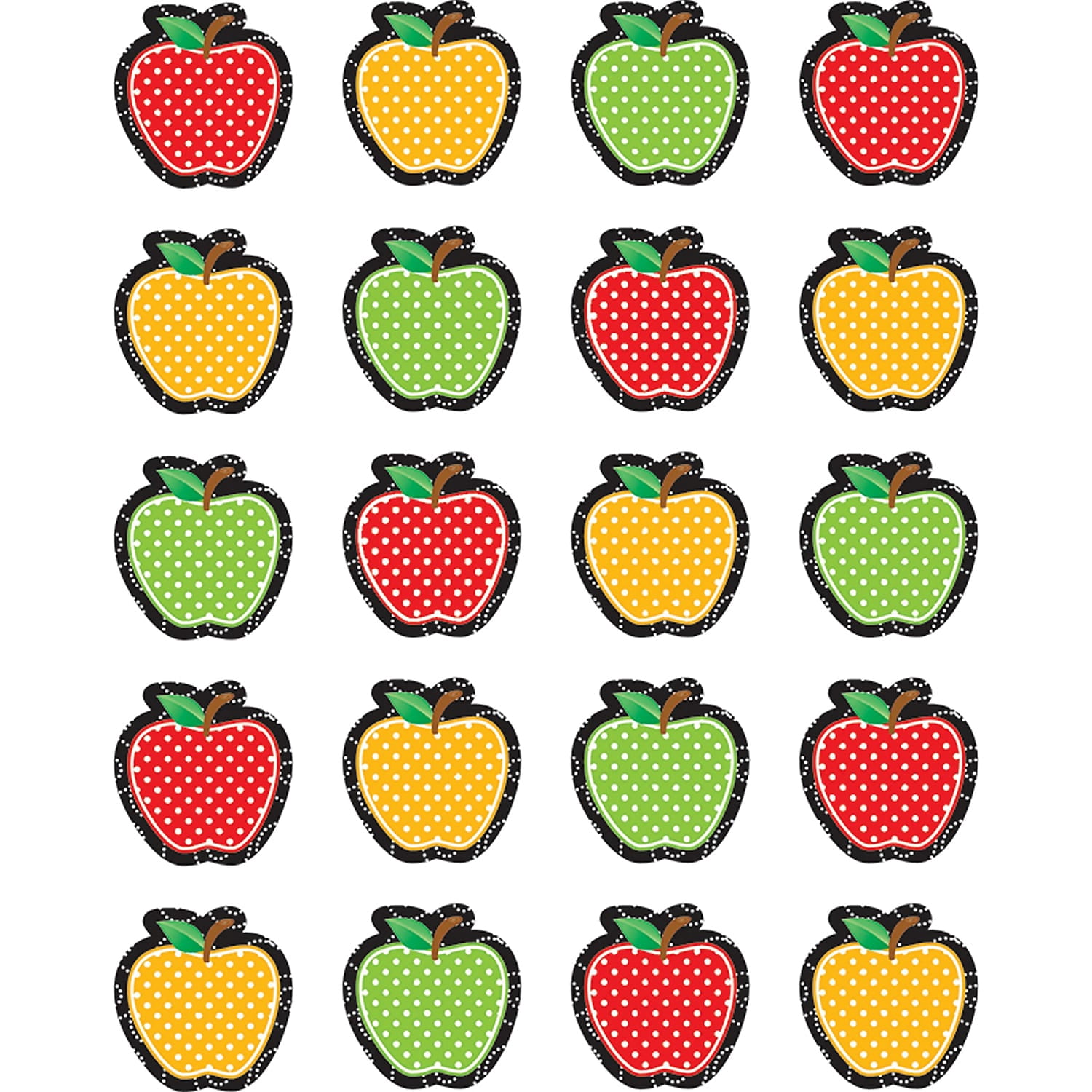 Teacher Created Resources Dotty Apples Stickers 1" x 1" Assorted Colors ...