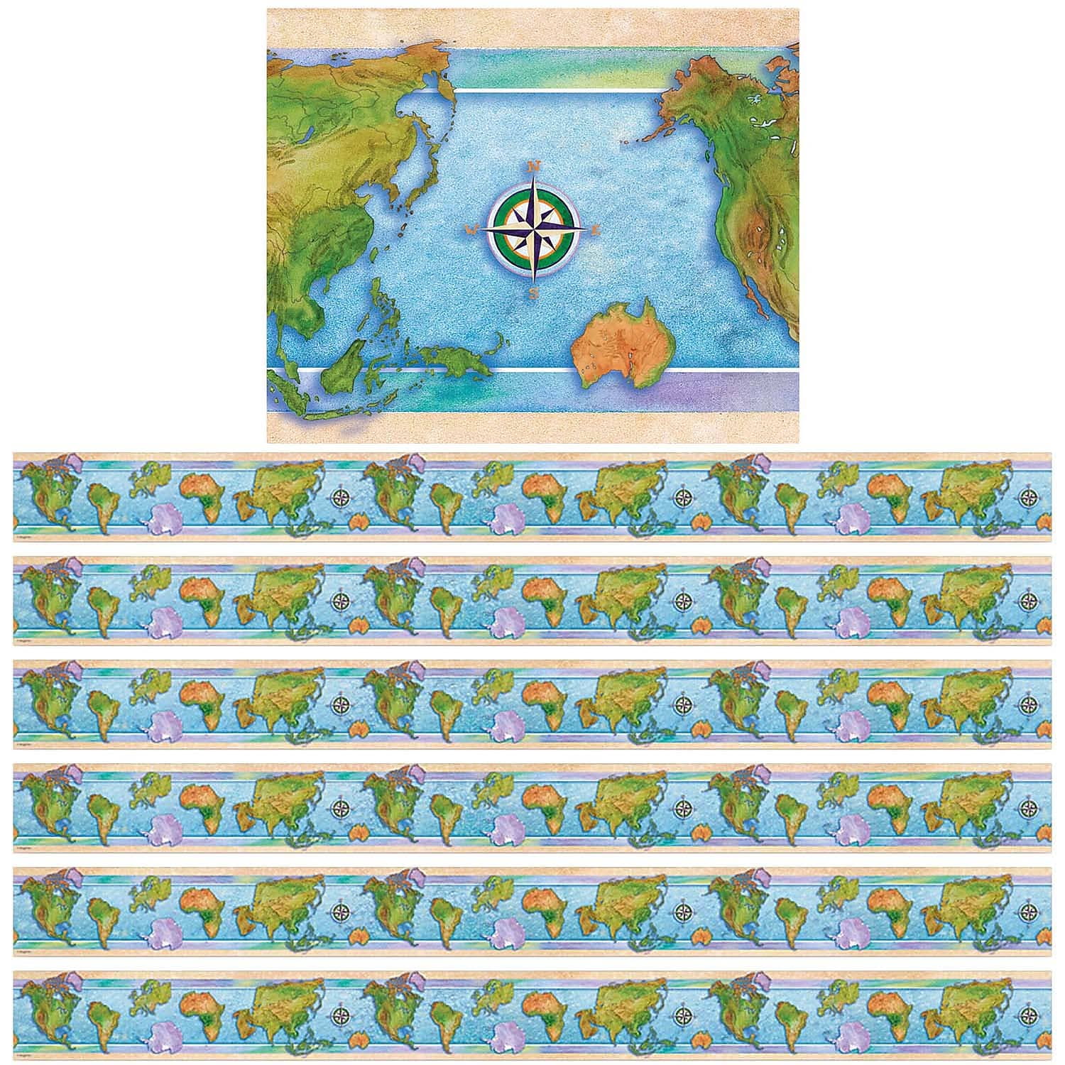 Teacher Created Resources EP-3304-6 Border World Continents - 12 Per ...
