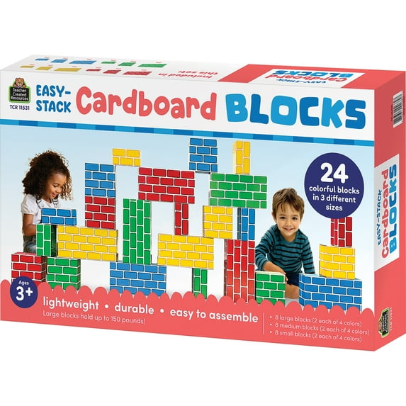 Teacher Created Resources Easy-Stack Cardboard Blocks, 24 Piece Set ...