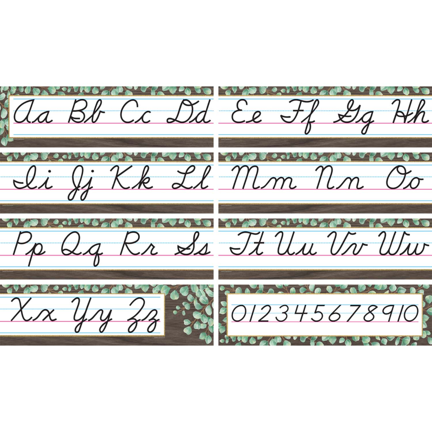 Teacher Created Resources Eucalyptus Cursive Mini Bulletin Board Set ...