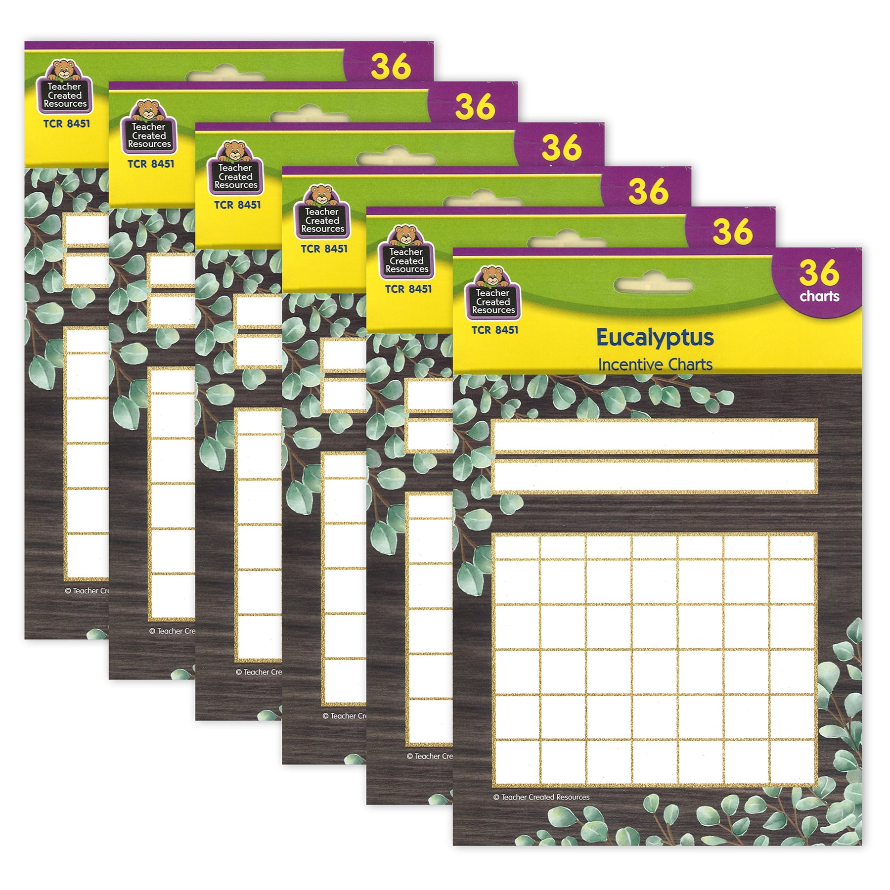 Teacher Created Resources Eucalyptus Incentive Charts, 5-1/4" x 6", 36 ...