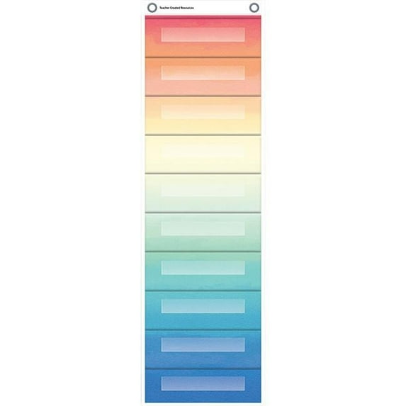 Teacher Created Resources File Storage Pcket Chart, Watercolor ...