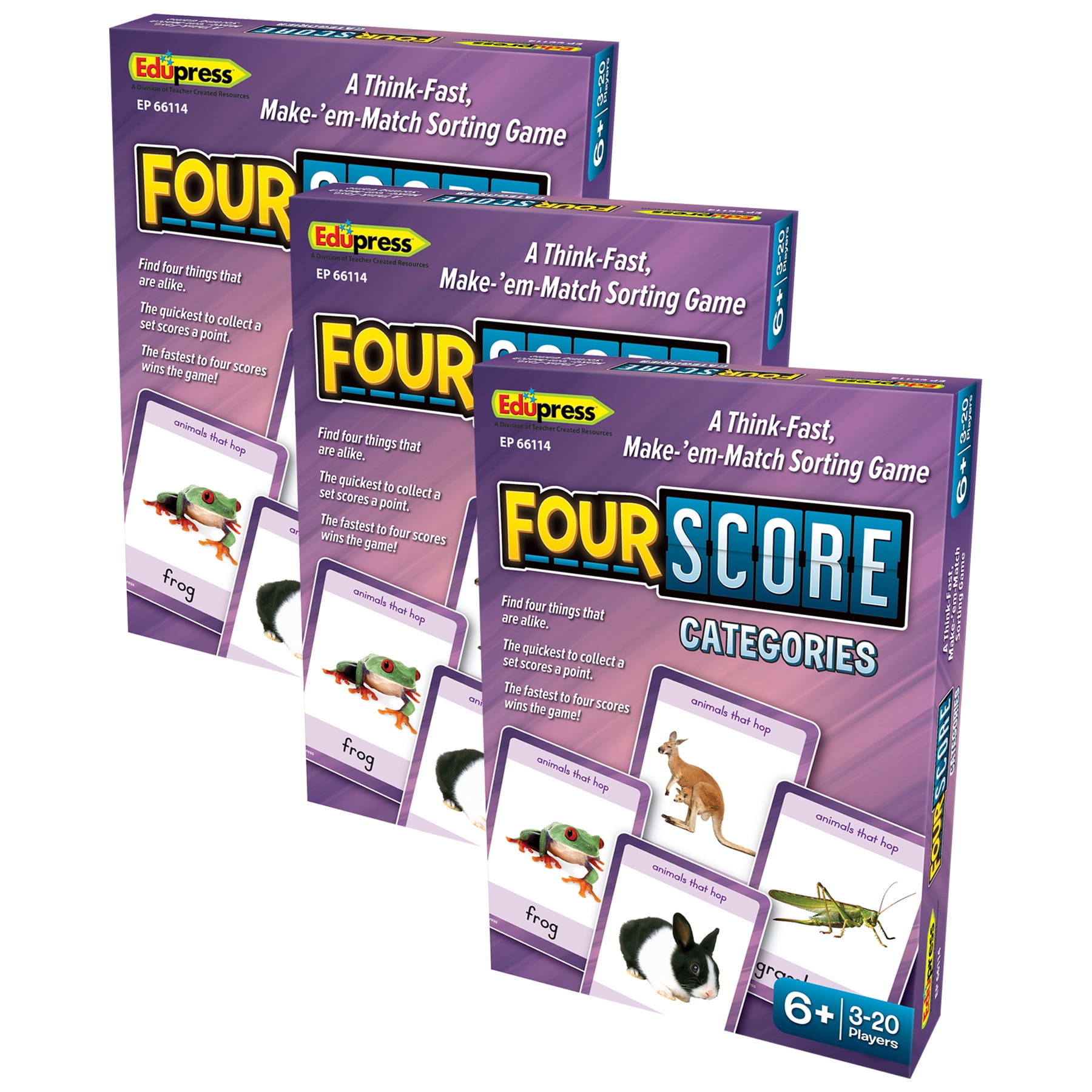 Teacher Created Resources Four Score Card Game: Categories, Pack of 3 ...