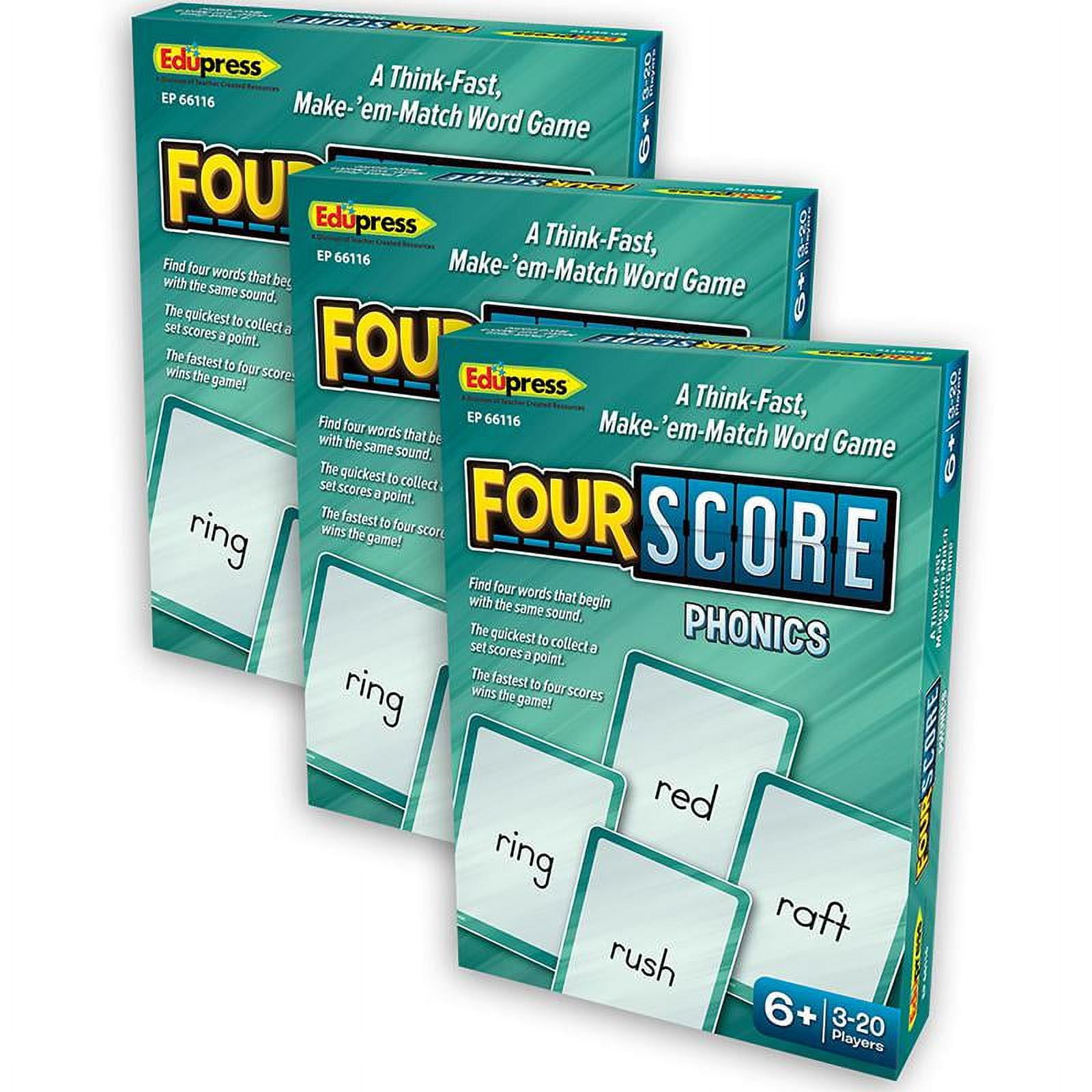 Teacher Created Resources Four Score Card Game: Phonics, Pack of 3 ...