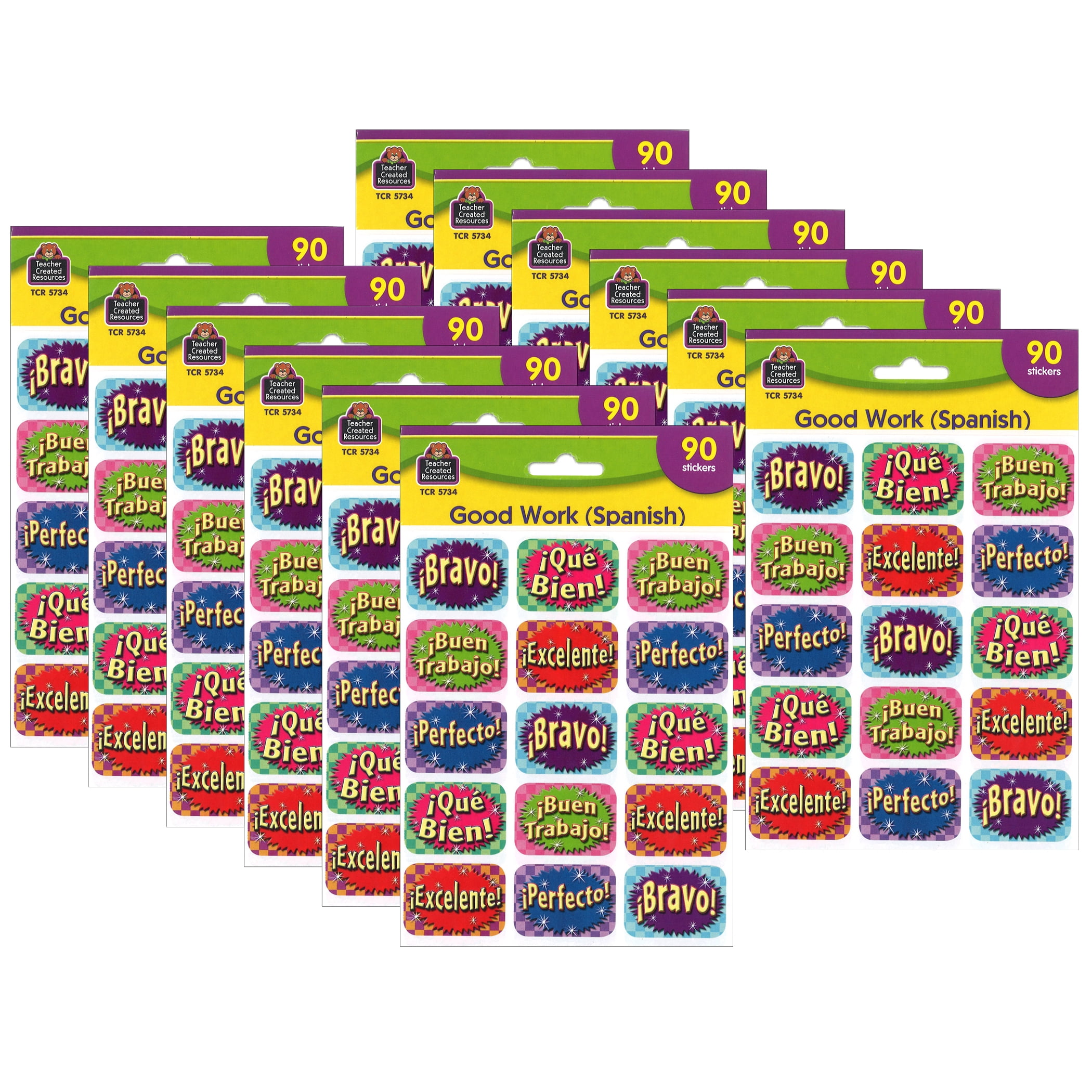 Teacher Created Resources Good Work (Spanish) Jumbo Stickers, 90 Per ...