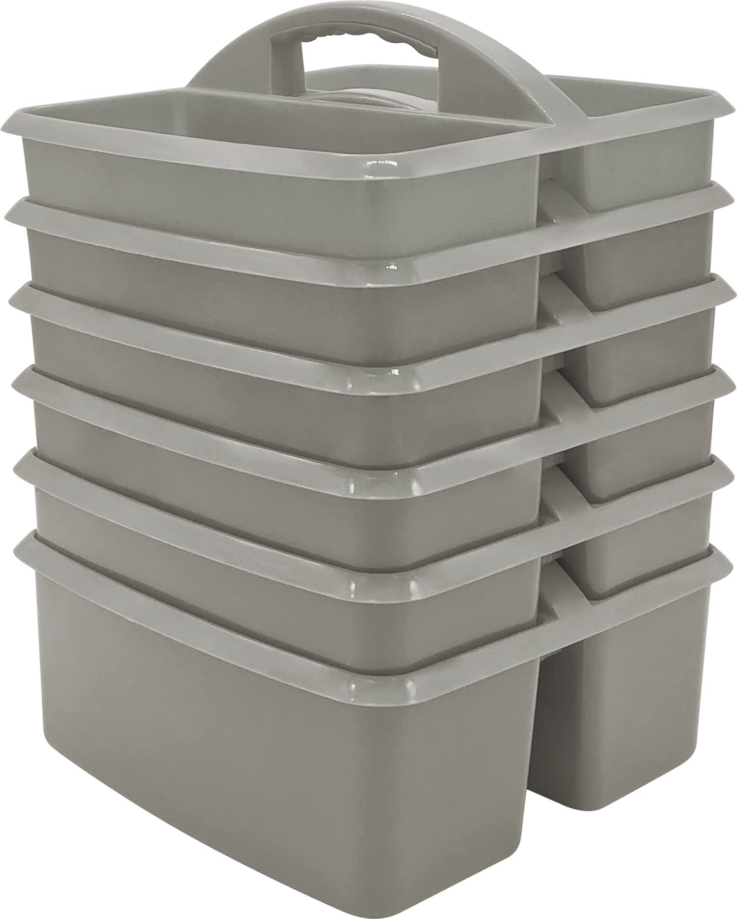 Teacher Created Resources Gray Portable Plastic Storage Caddy 6-Pack ...