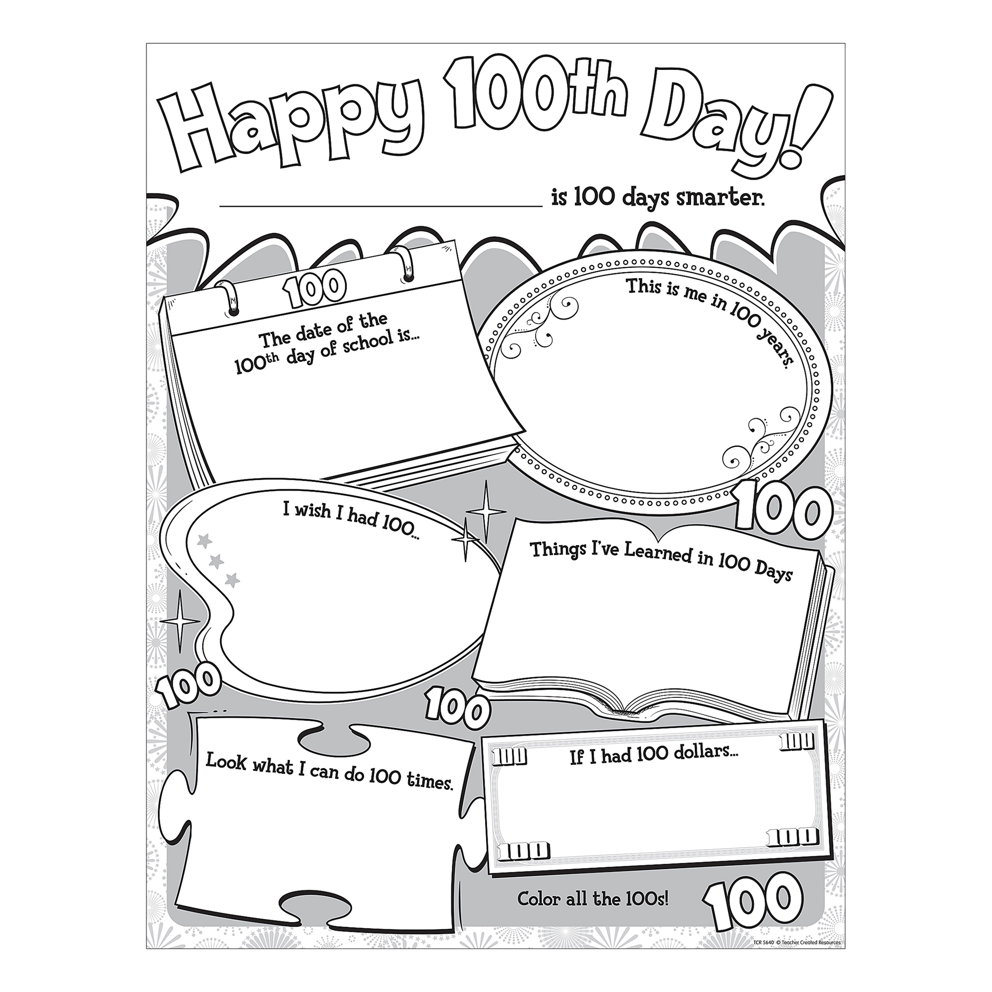 Teacher Created Resources Happy 100th Day Poster Pack, Pack of 32 ...
