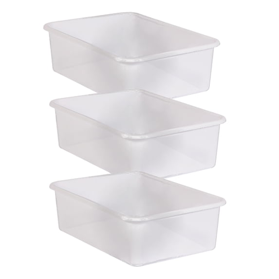 Teacher Created Resources Large Plastic Storage Bin, Clear, Pack of 3 ...