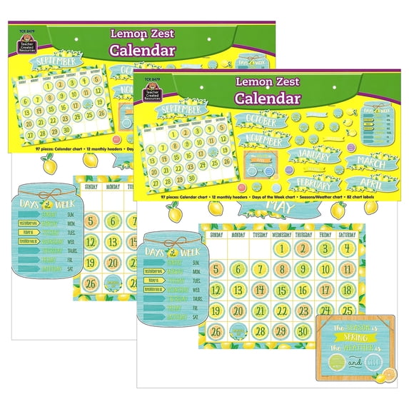 Teacher Created Resources Lemon Zest Calendar Bulletin Board Set, 2 Sets - Walmart.com
