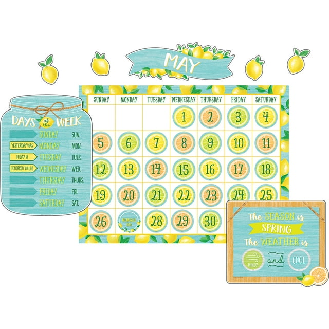Teacher Created Resources Lemon Zest Calendar Bulletin Board Set ...