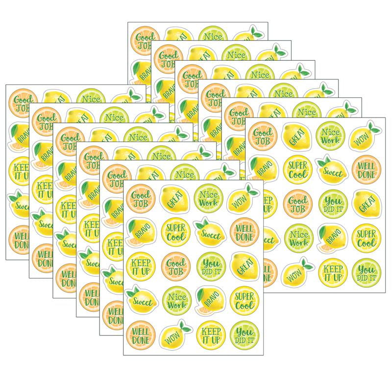 Teacher Created Resources Lemon Zest Stickers, 120 Per Pack, 12 Packs ...