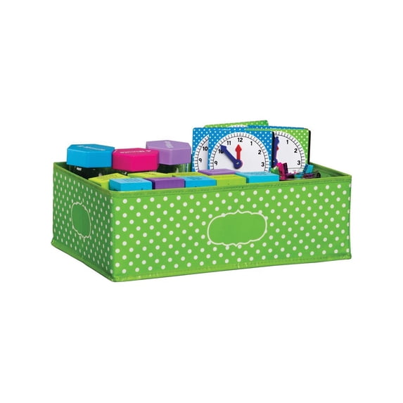 Teacher Created Resources Lime Polka Dots Storage Bin - Walmart.com