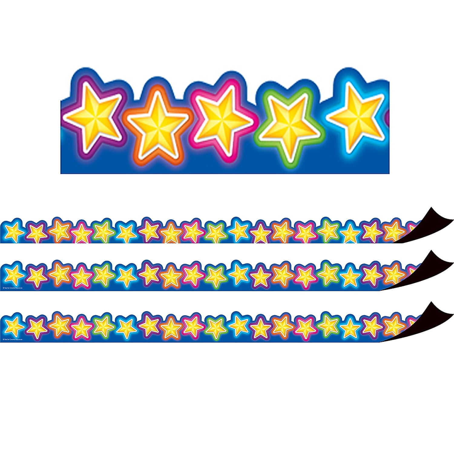 Teacher Created Resources Magnetic Borders, Neon Stars, 24 Feet Per ...