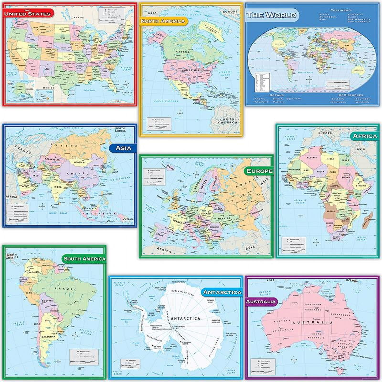 Teacher Created Resources Map Charts Set, Set of 9 - Walmart.com