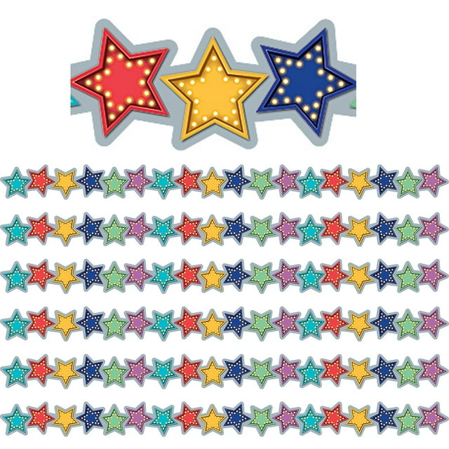 Teacher Created Resources Marquee Stars Die-Cut Border Trim, 35 Feet ...