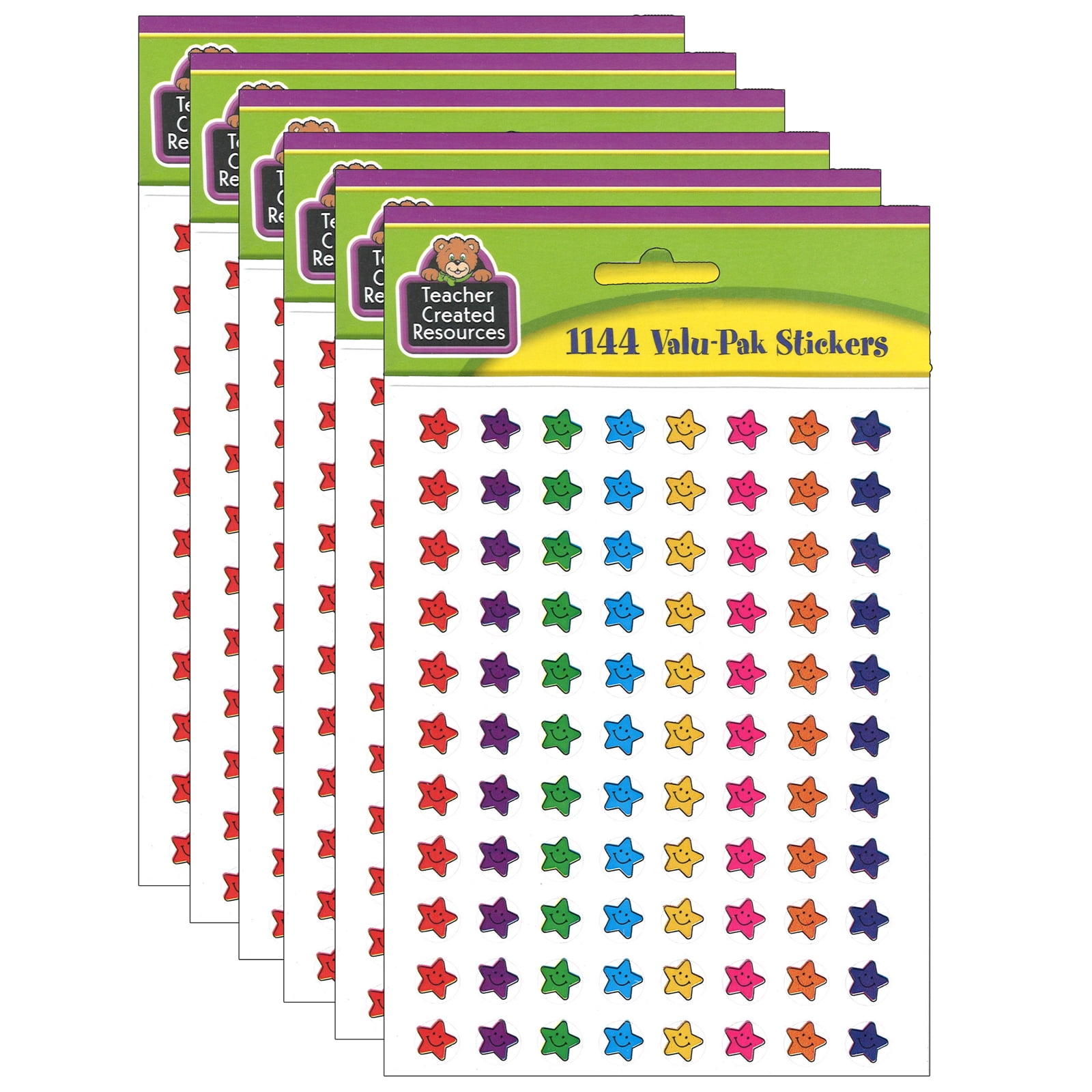 Teacher Created Resources Mini Smiley Stars Valu-Pak Stickers, 1144 Per ...