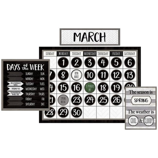 Teacher Created Resources Modern Farmhouse Calendar Bulletin Board Set ...
