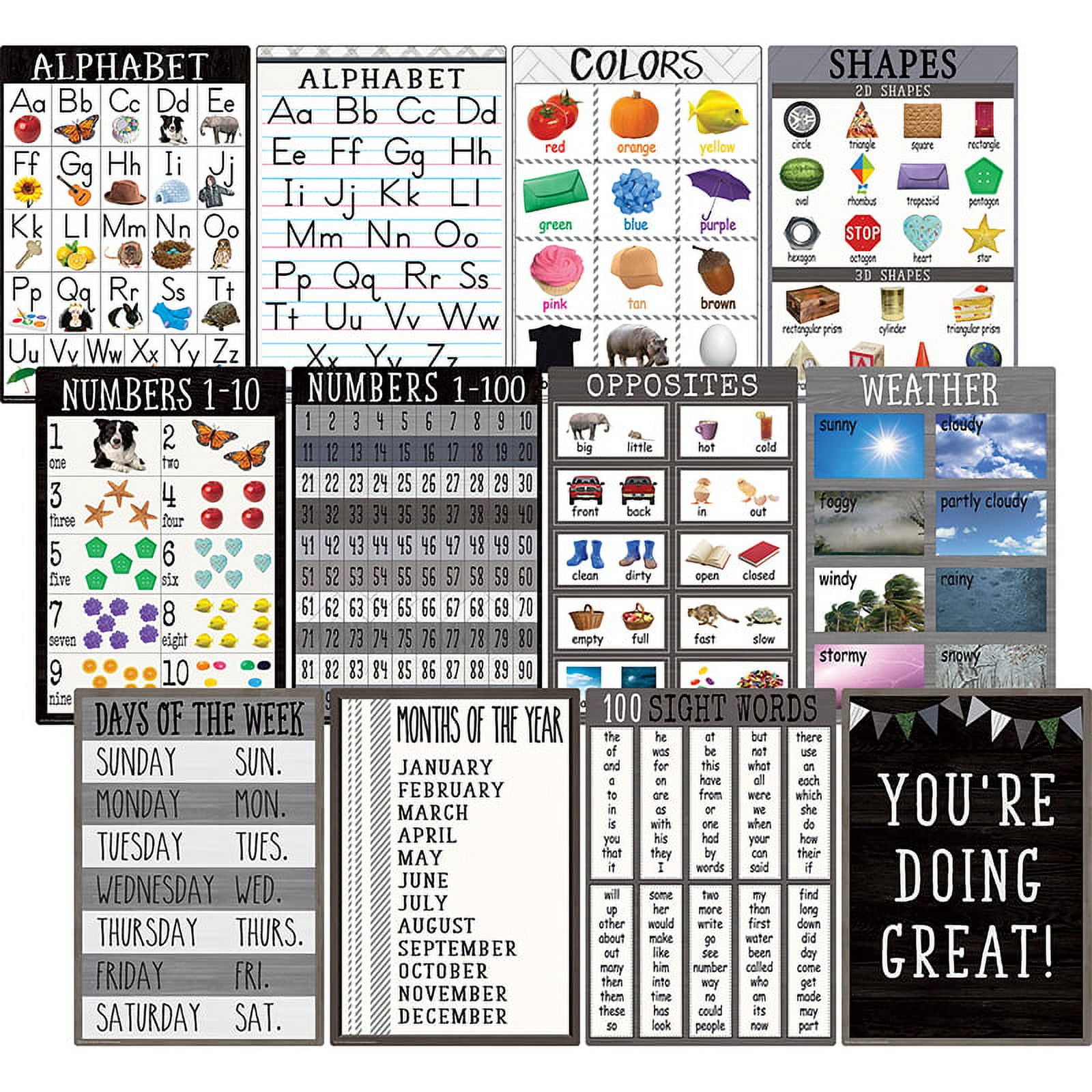 Teacher Created Resources Modern Farmhouse Early Learning Small Poster ...