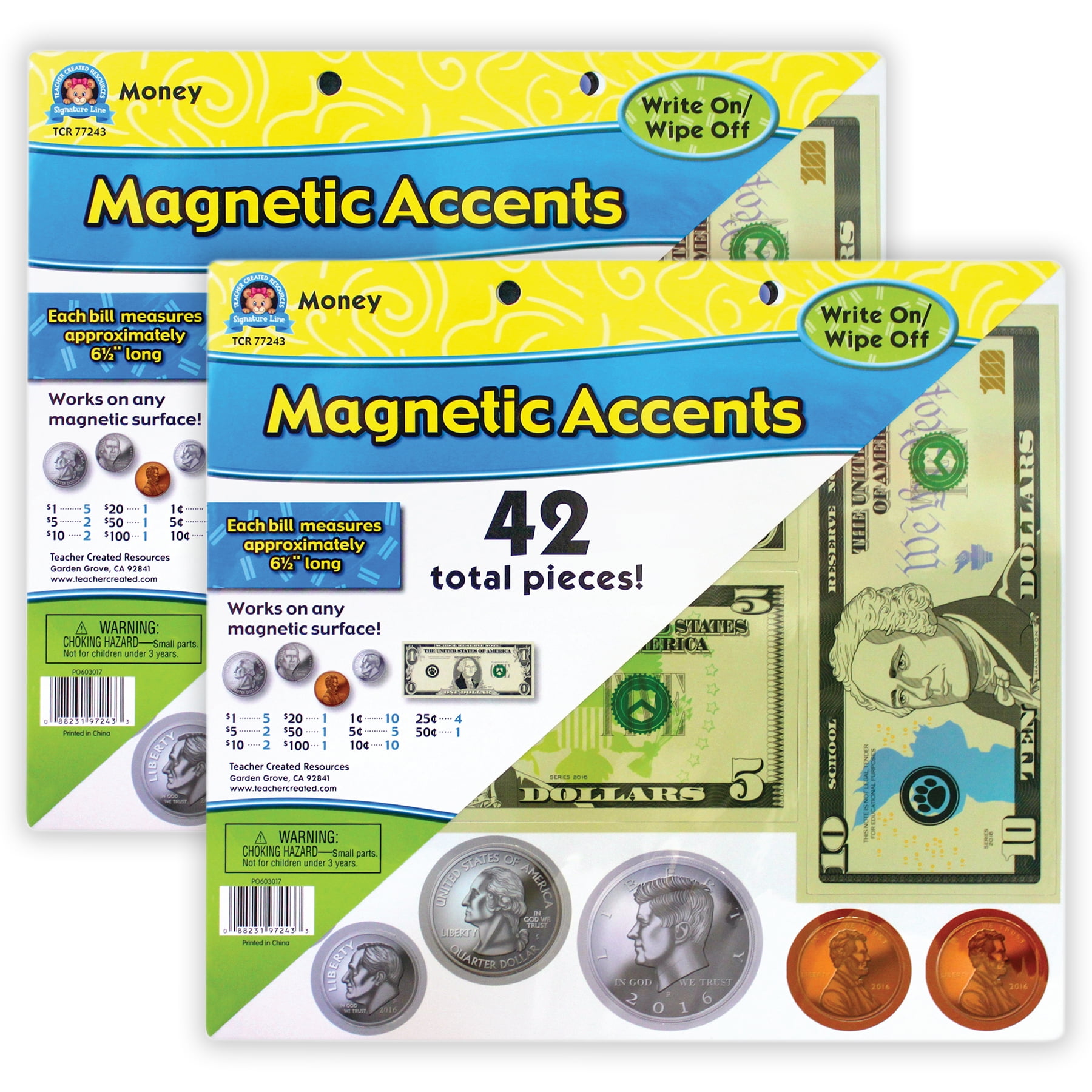 Teacher Created Resources Money Magnetic Accents, 42 Per Pack, 2 Packs ...