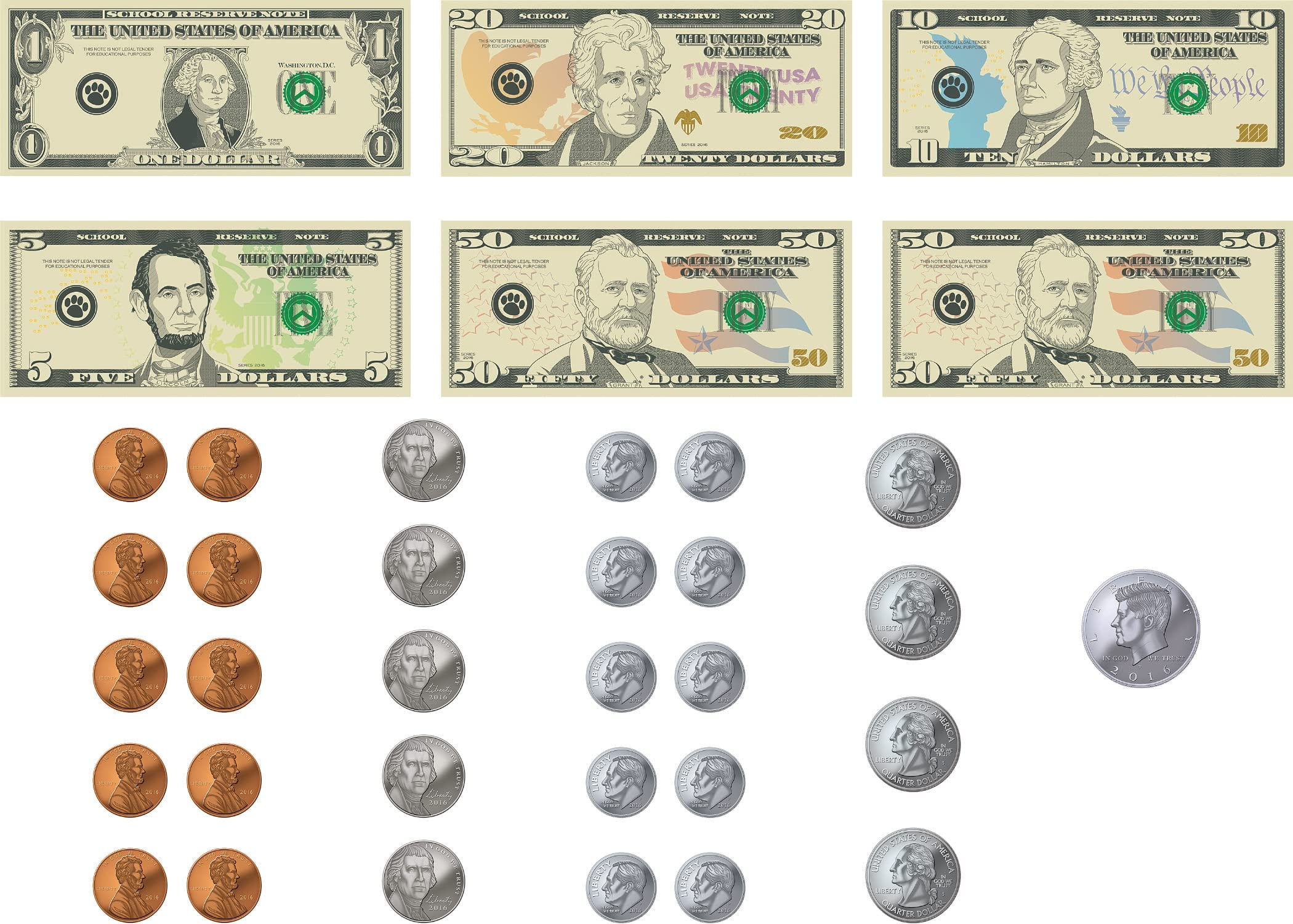 Teacher Created Resources Money Magnetic Accents (77243),Multi ...