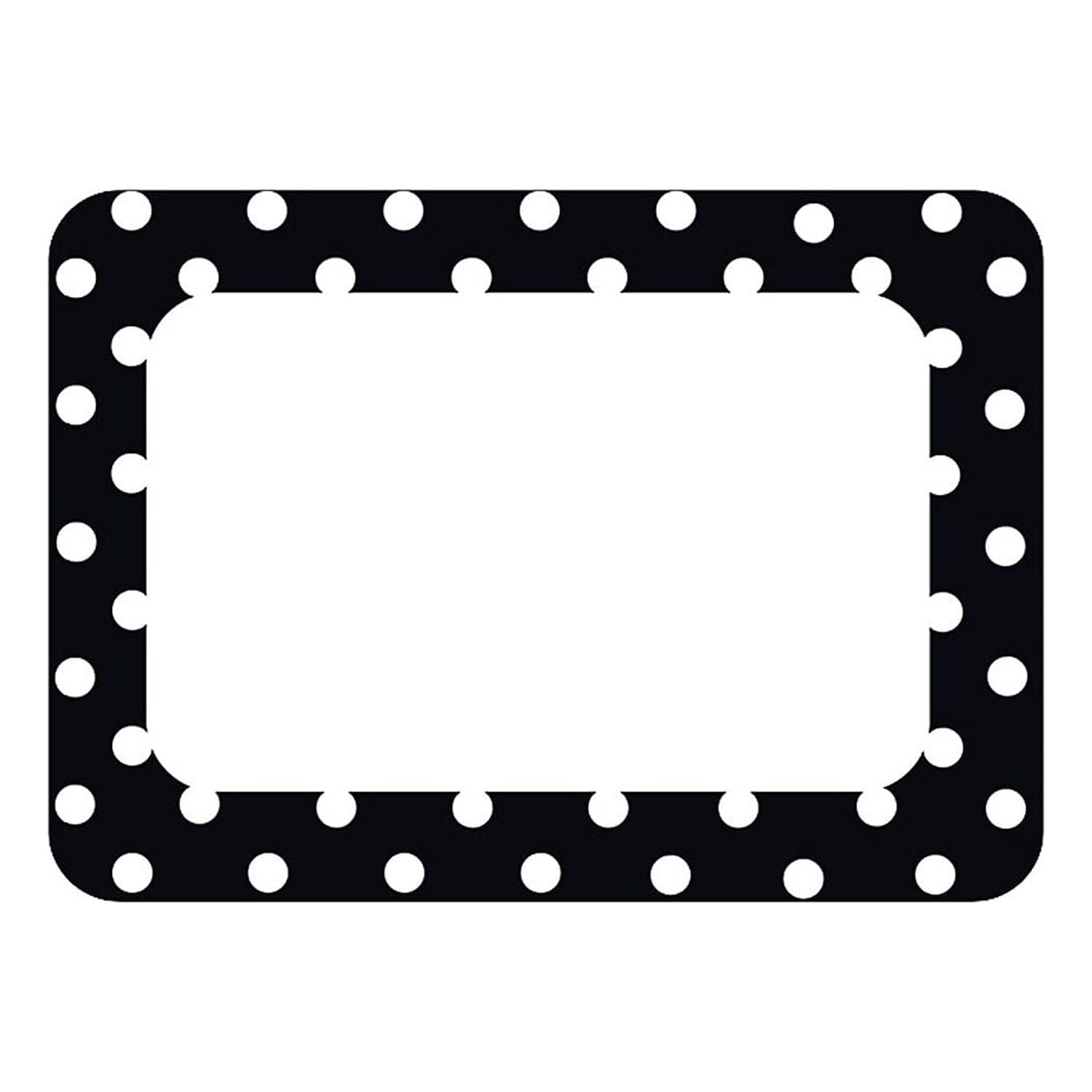 Teacher Created Resources Name Tags/Label Black Polka Dots 2 All Grades ...