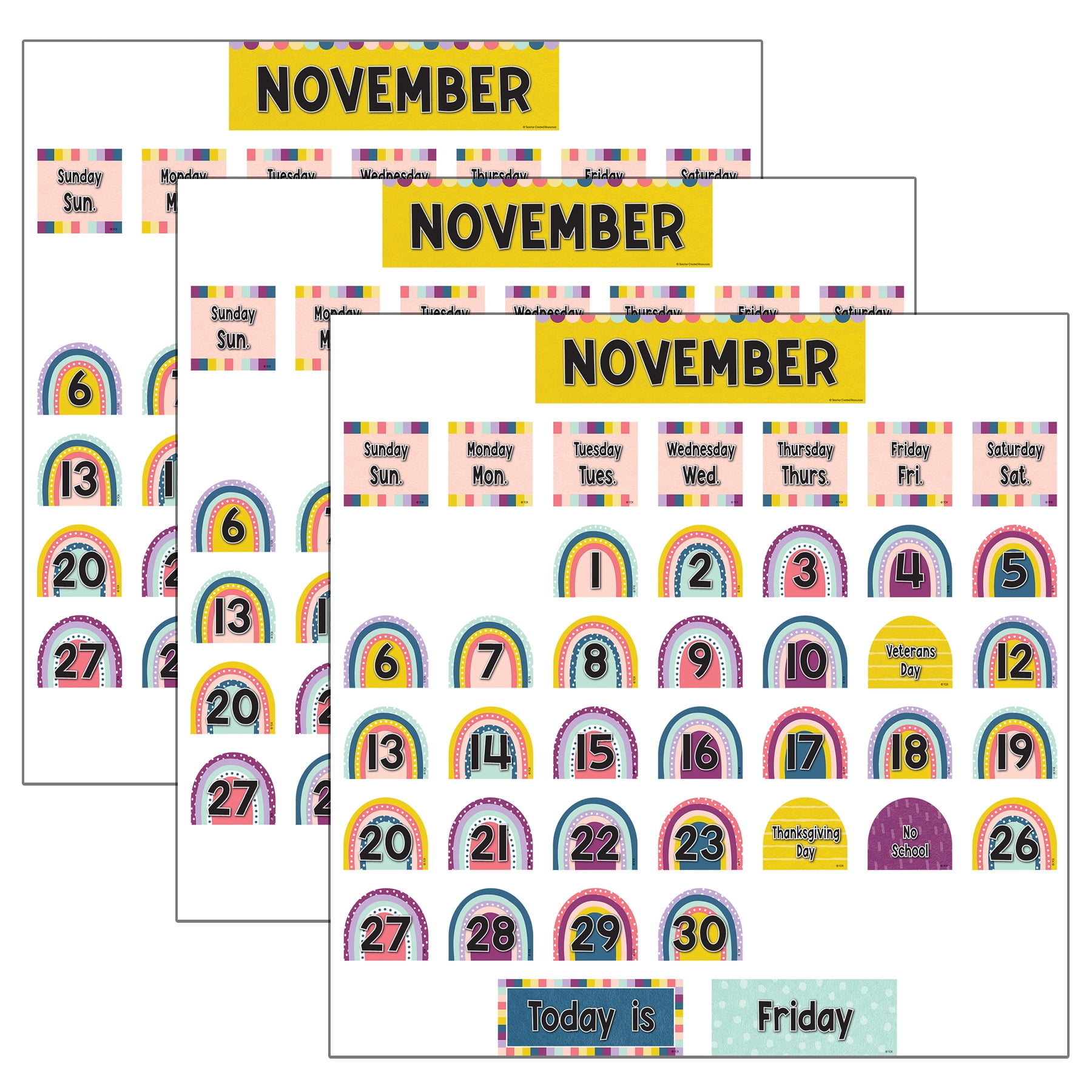 Teacher Created Resources Oh Happy Day Rainbow Calendar Pocket Chart ...