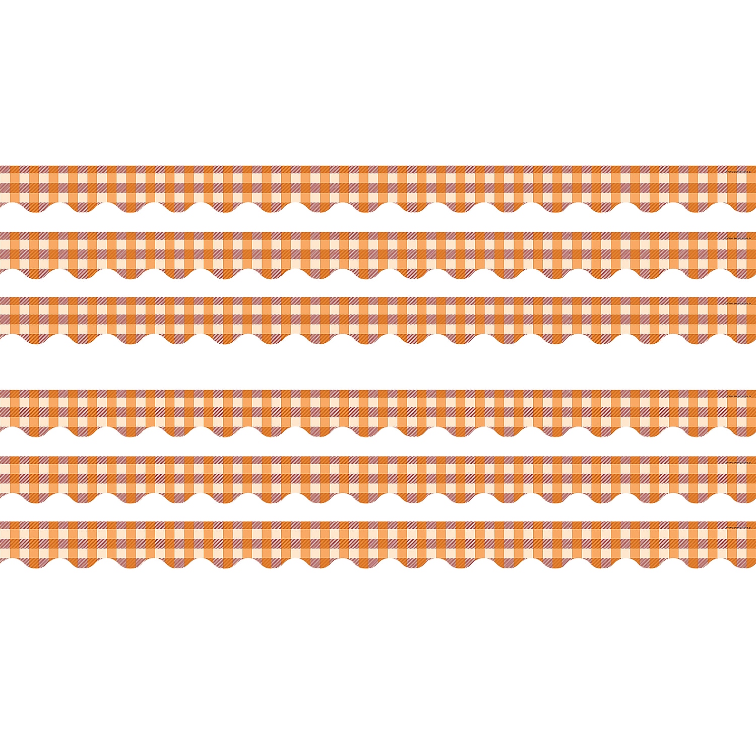 Teacher Created Resources Orange Gingham Scalloped Border Trim, 35 Feet ...