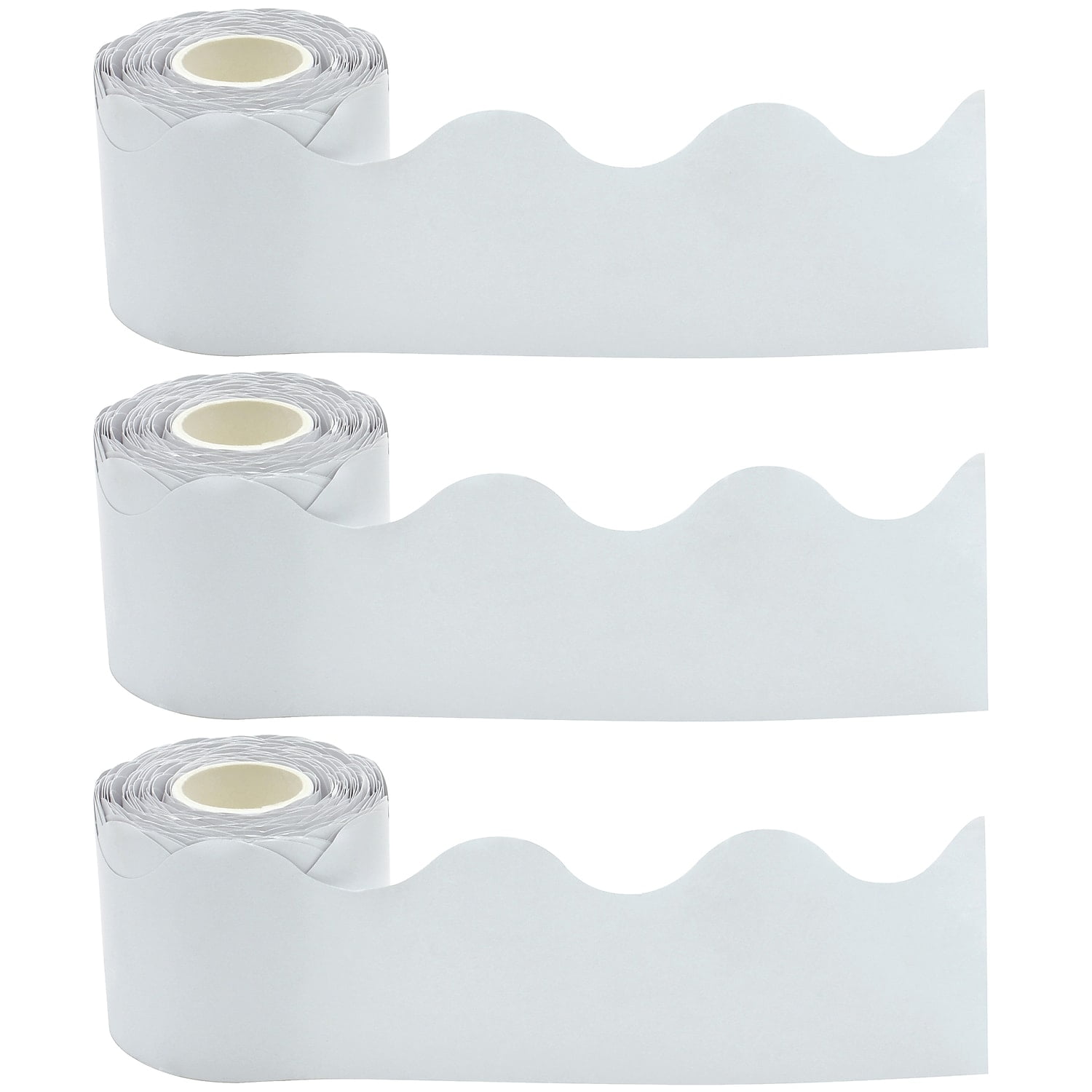 Teacher Created Resources Paper White Scalloped Rolled Classroom Border ...