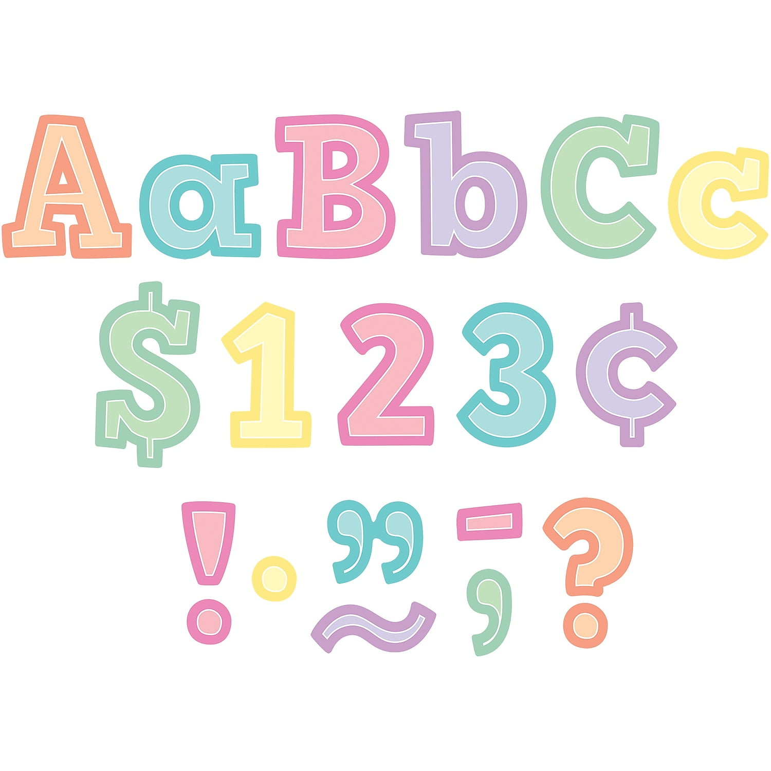 Teacher Created Resources Pastel Pop Bold Block 4" letters Combo Pack ...