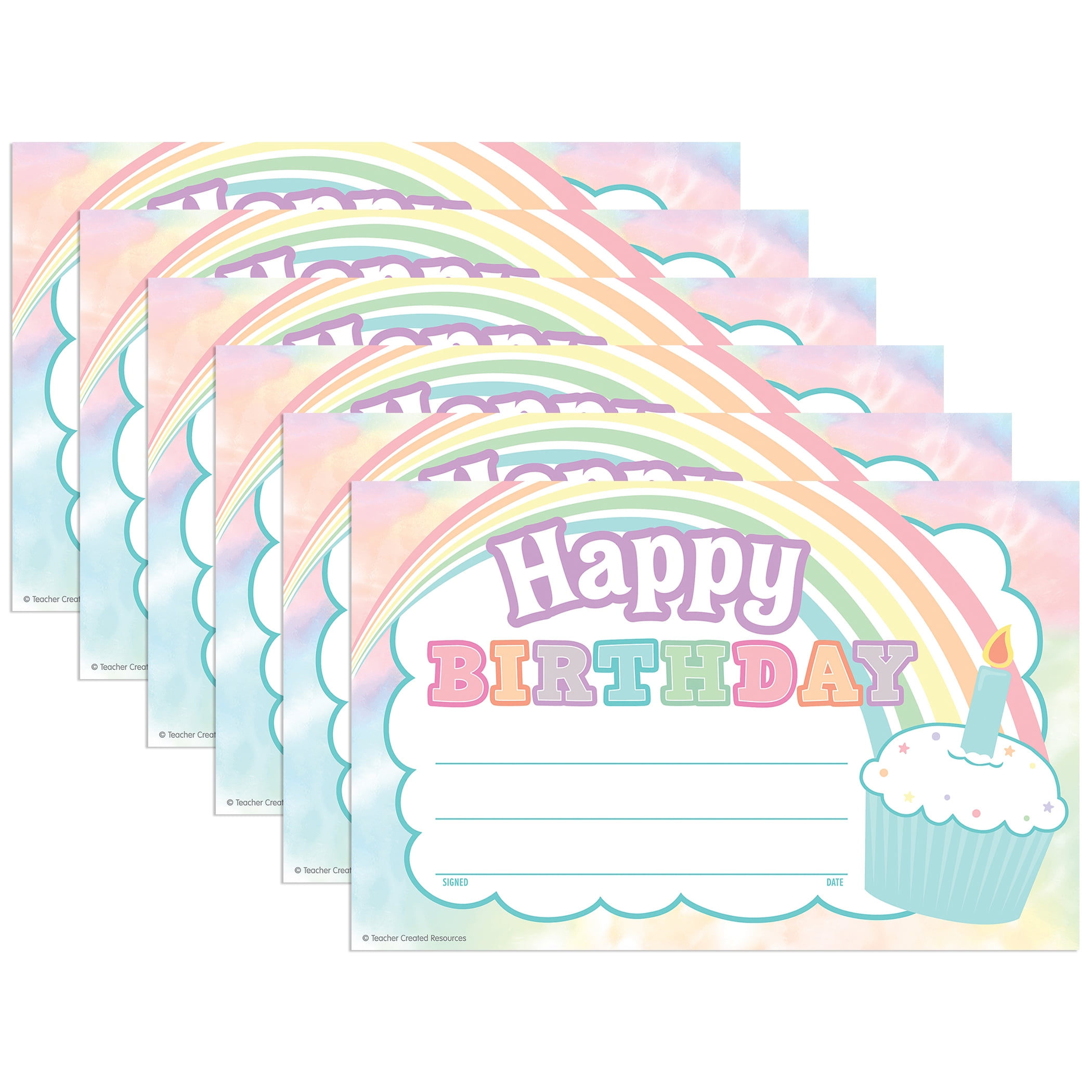 Teacher Created Resources Pastel Pop Happy Birthday Awards, 25 Per Pack ...